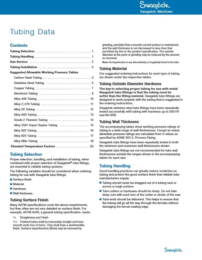 Tubing Selection and Handling Best Practices | Swagelok