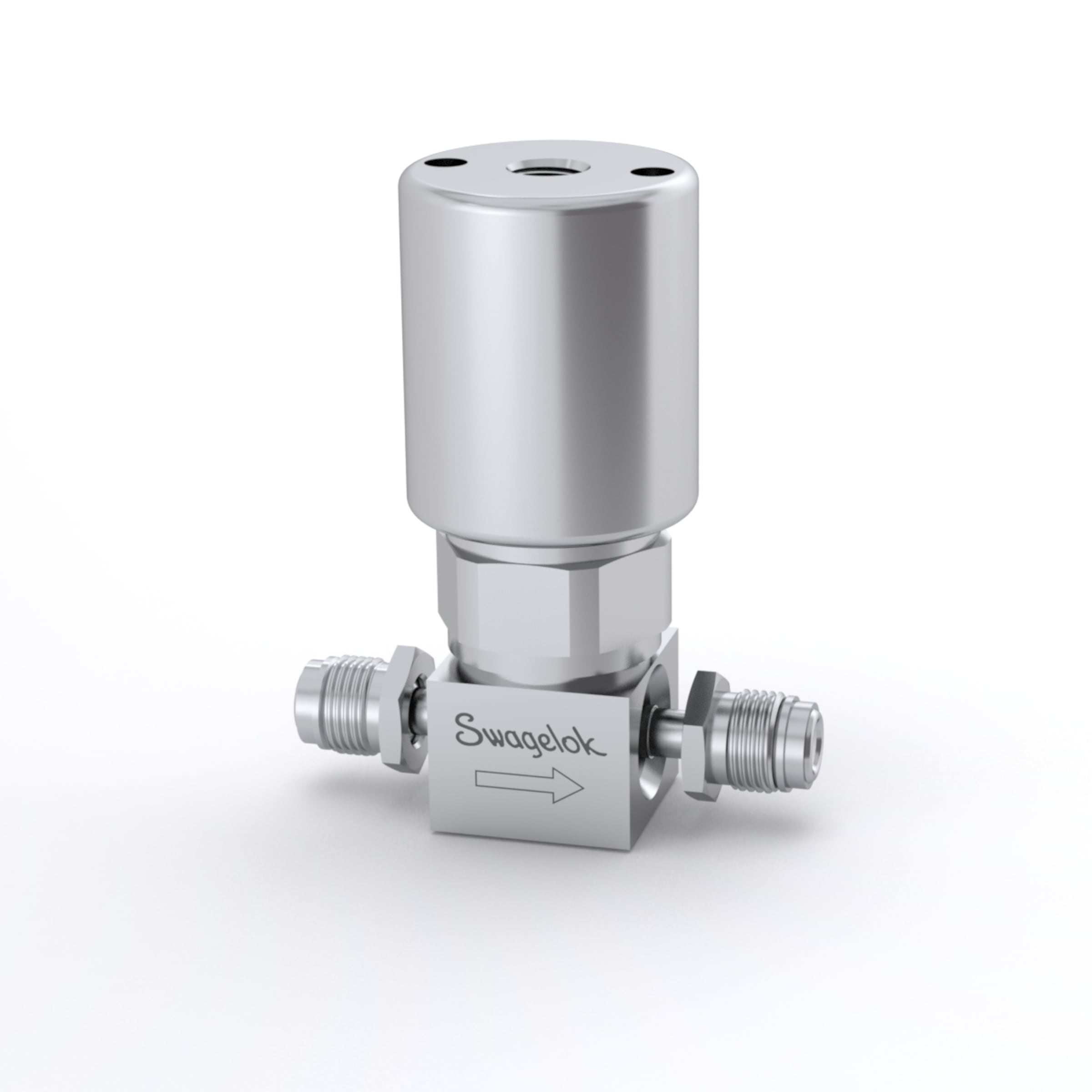 316L VIM-VAR UHP Diaphragm Sealed Valve, 1/4 in. Rotatable Male VCR ...