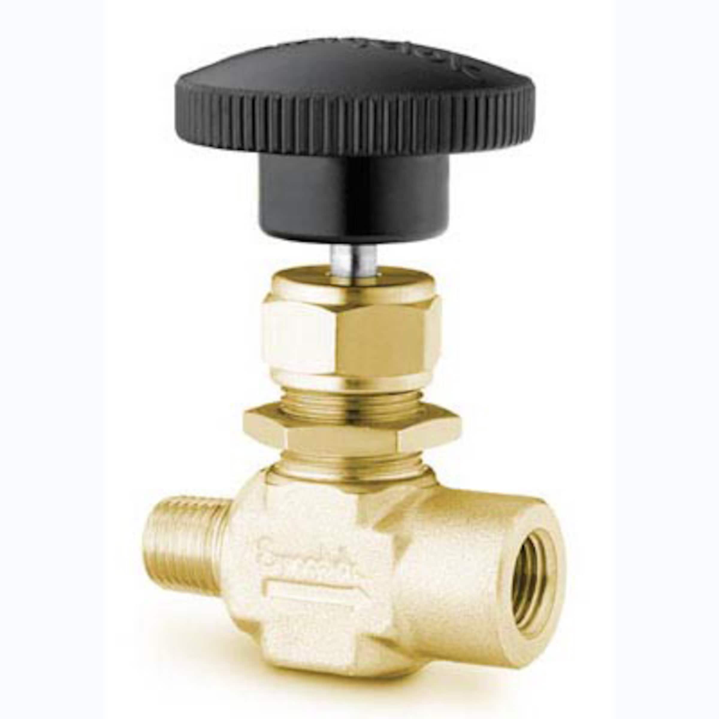 Brass Integral Bonnet Needle Valve, 0.73 Cv, 1/4 in. MNPT x 1/4 in ...