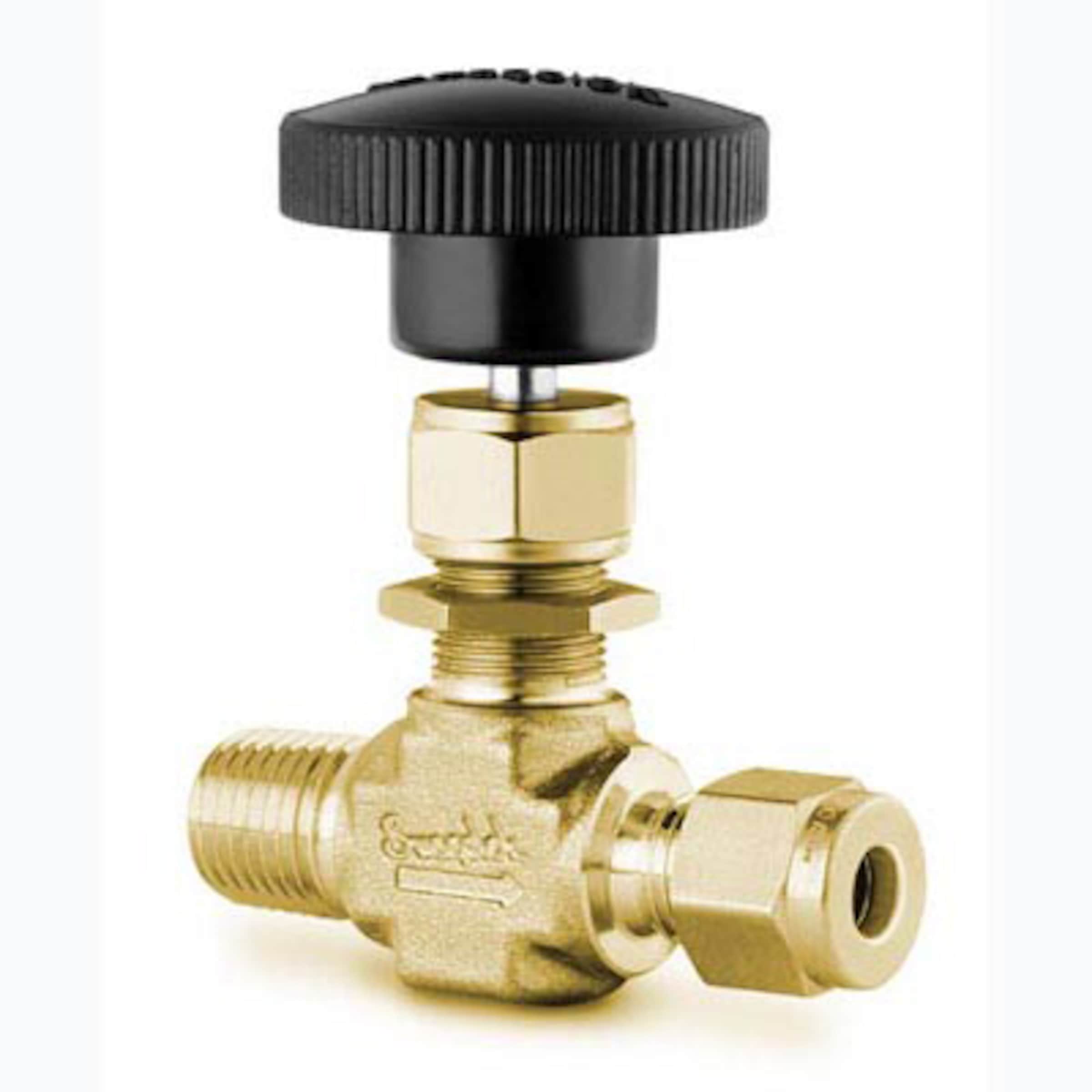 Brass Integral Bonnet Needle Valve, 0.37 Cv, 1/4 in. MNPT x 1/4 in ...