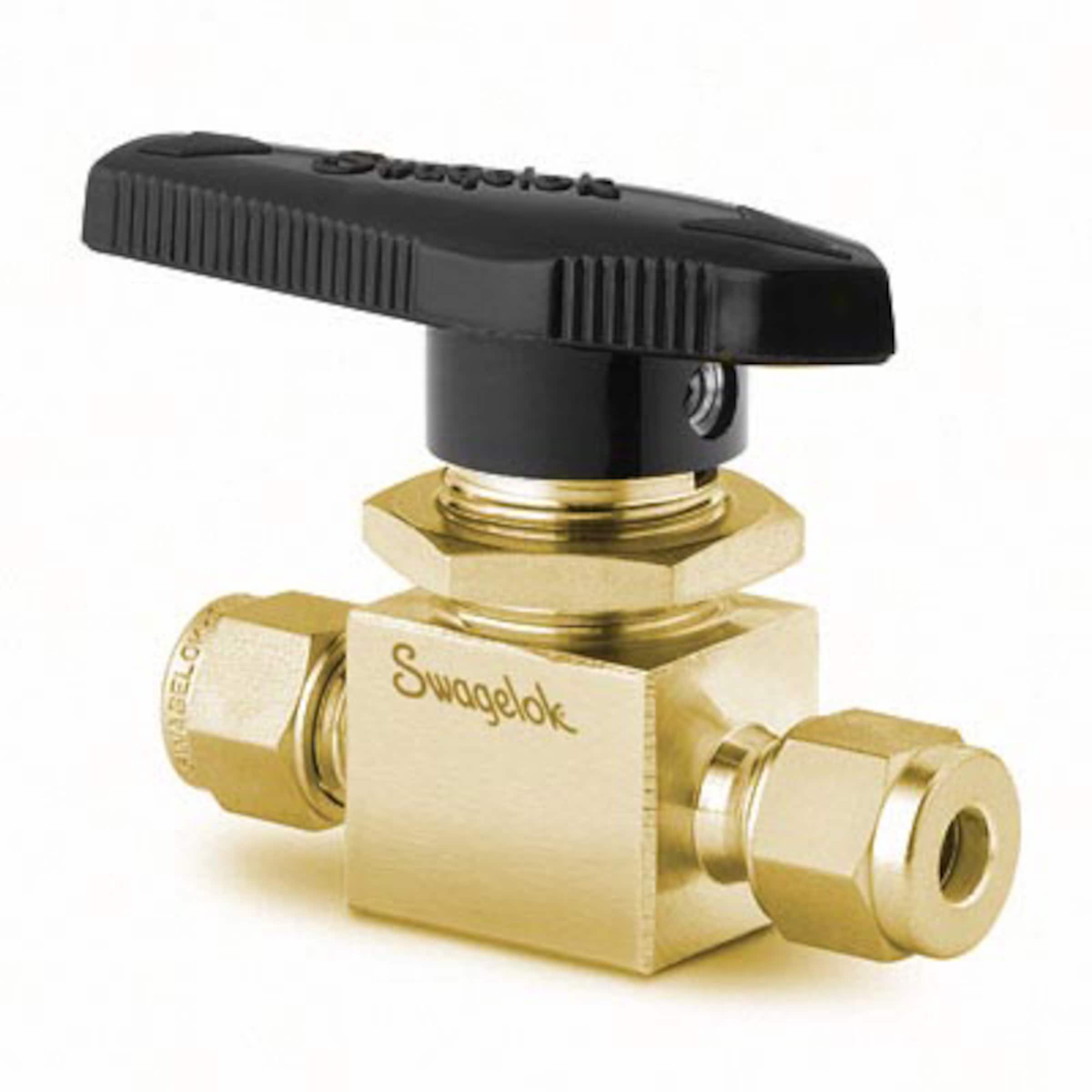 Brass 1-Piece 40 Series Ball Valve, 1.4 Cv, 6 mm Swagelok Tube Fitting ...