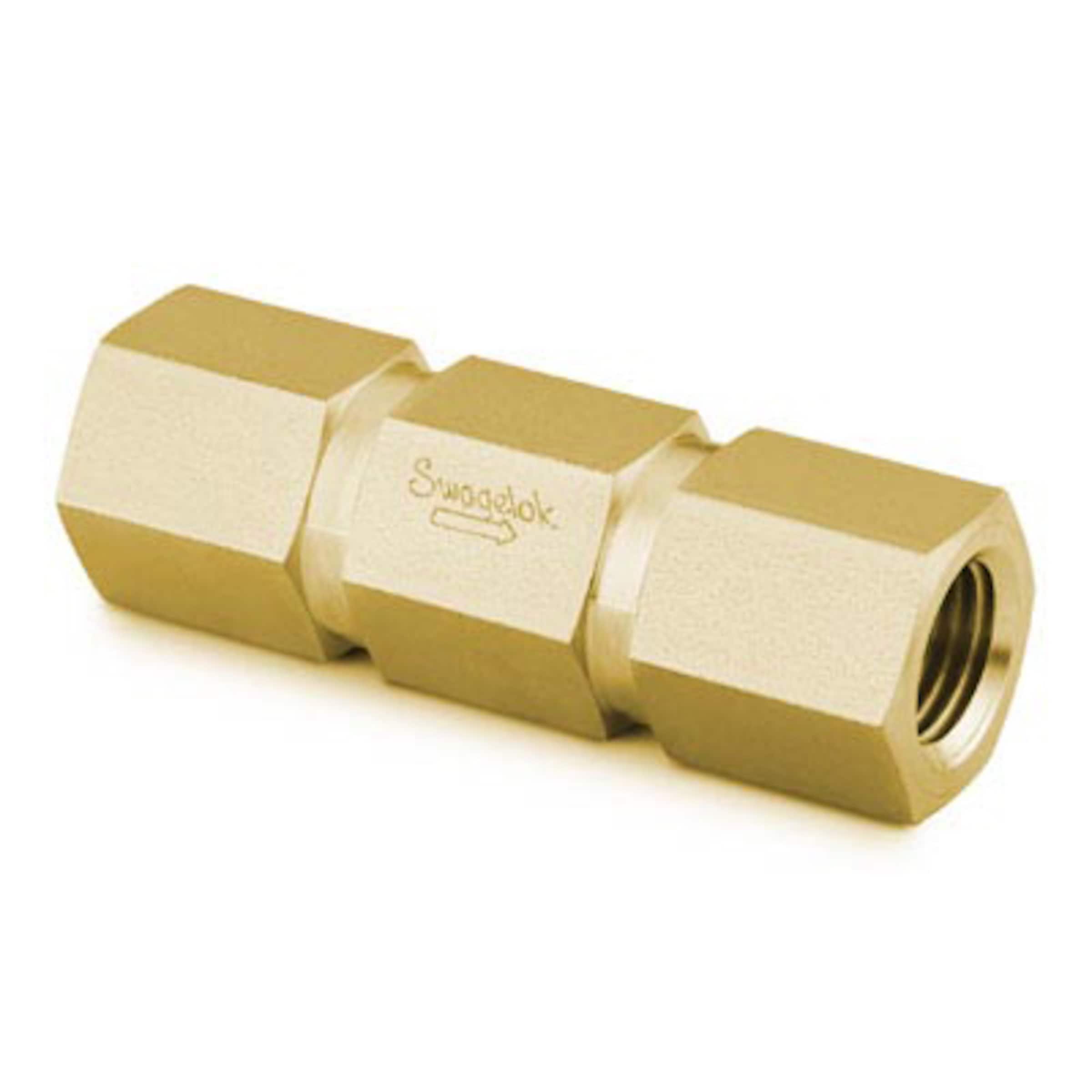 Brass 1-Piece Poppet Check Valve, Fixed Pressure, 1/4 in. FNPT, 1 psig ...