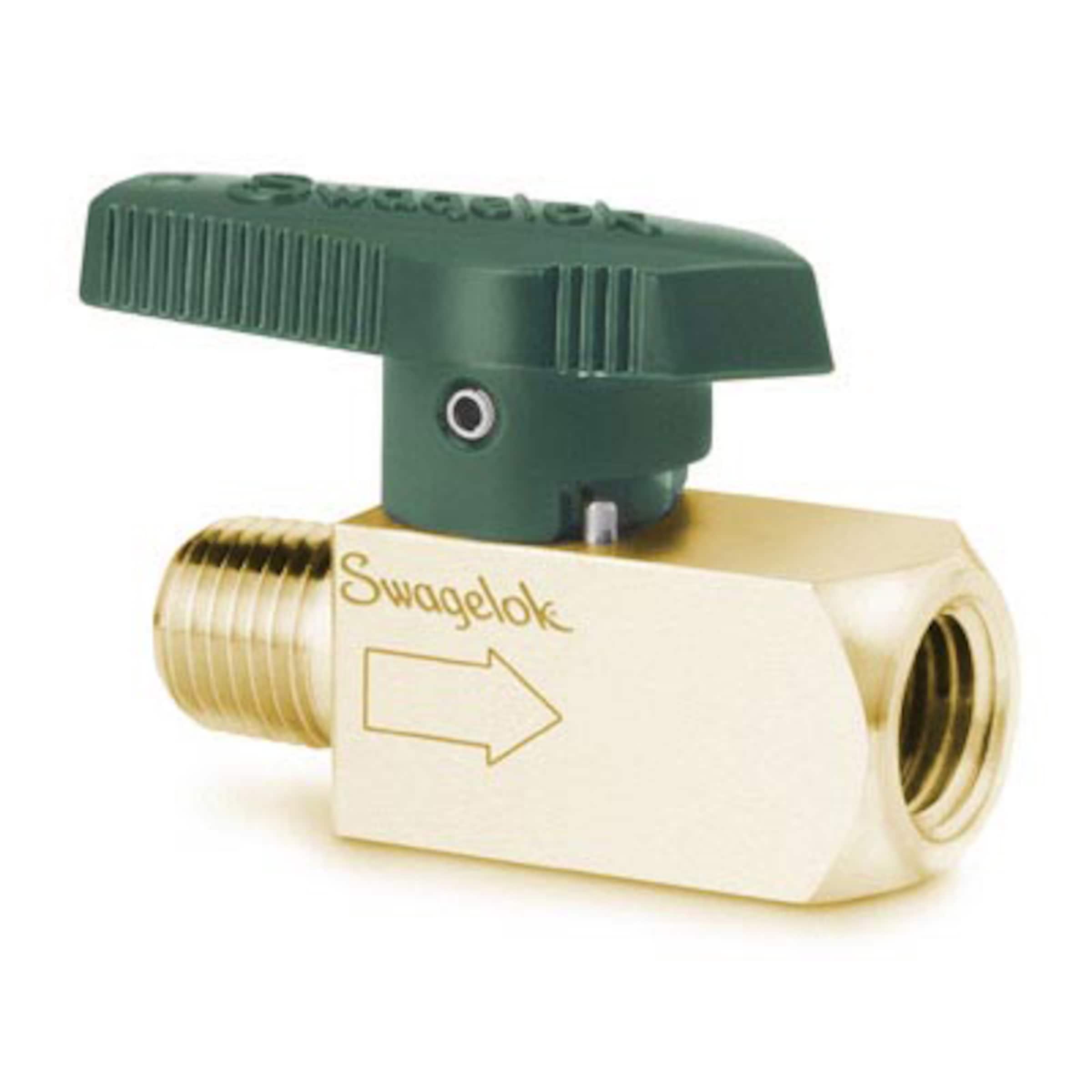 Brass Quarter-Turn Instrument Plug Valve, 1/4 in. MNPT x 1/4 in. FNPT ...