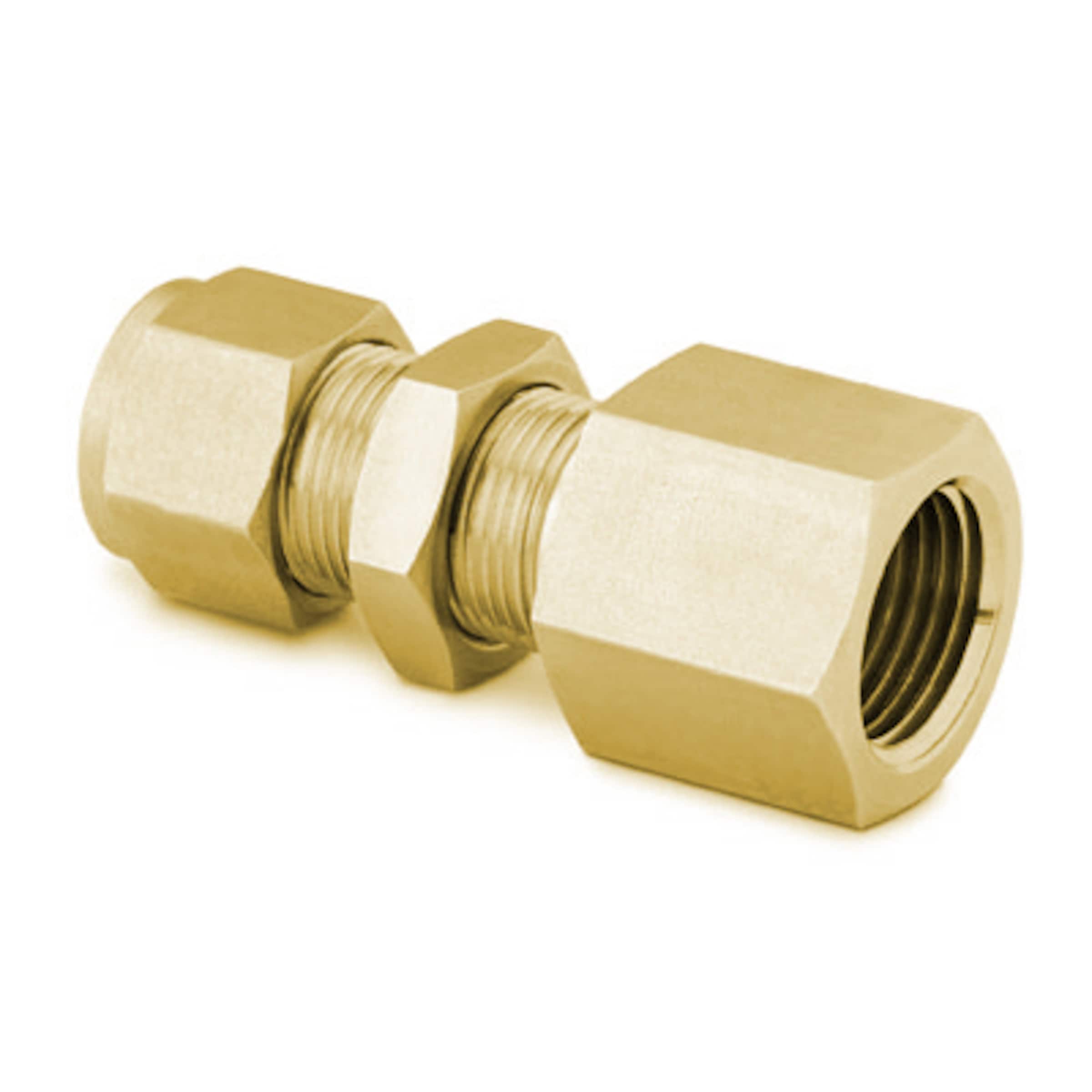 Brass Swagelok Tube Fitting, Bulkhead Female Connector, 3/8 in. Tube OD ...