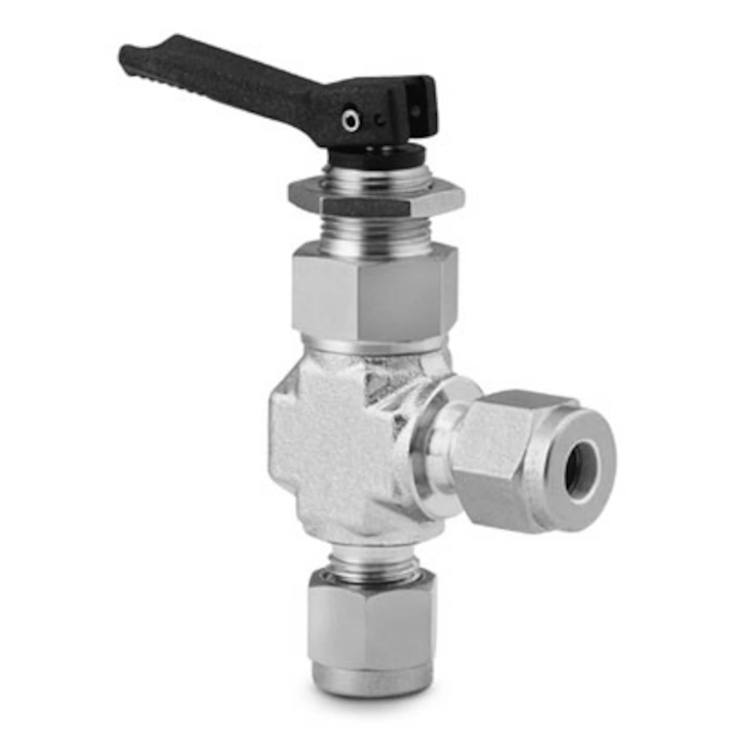 Stainless Steel Angle-Pattern Toggle Valve, 1/4 in. Swagelok Tube ...
