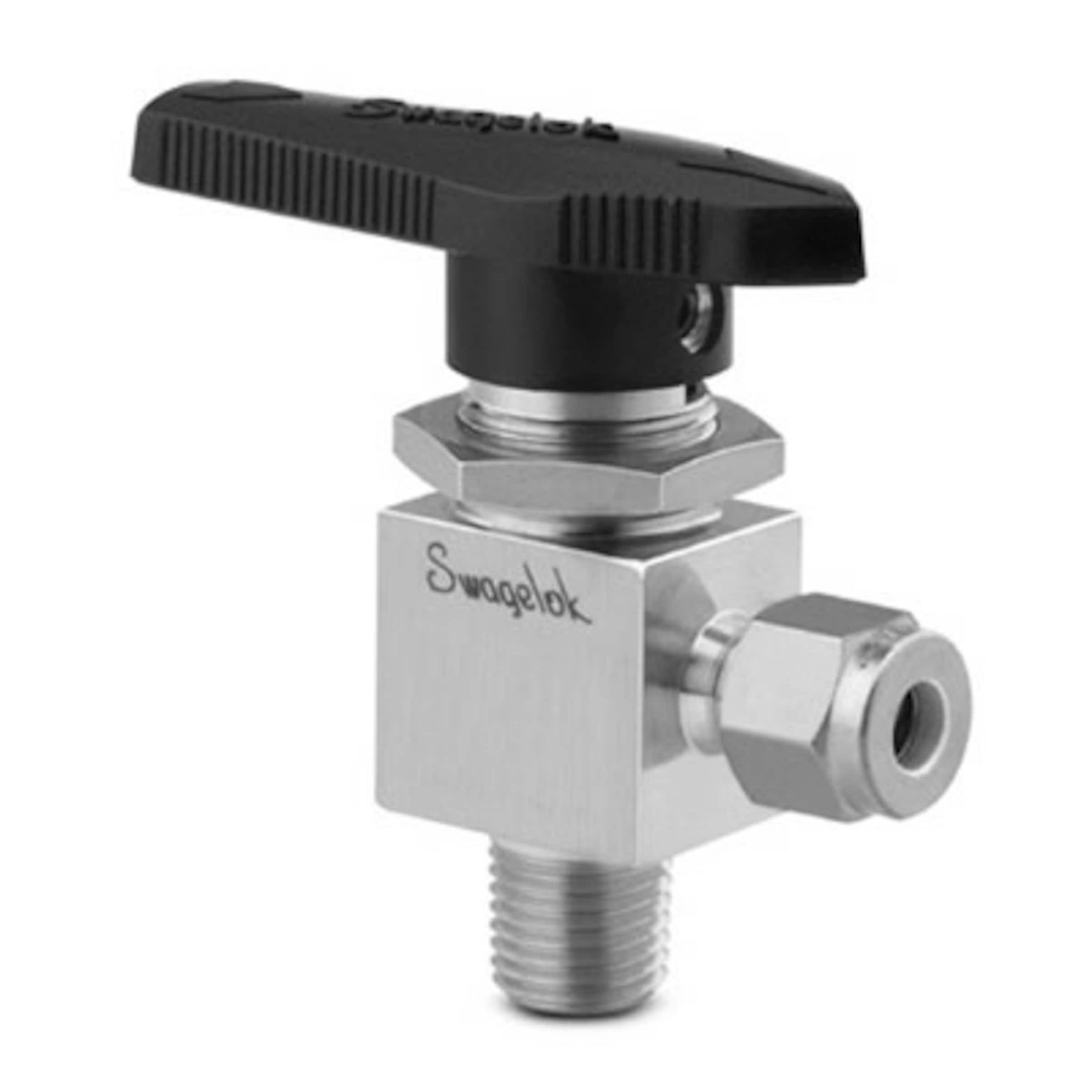 Stainless Steel 1-Piece 40G Series Angle Pattern Ball Valve, 0.75 Cv, 1 ...