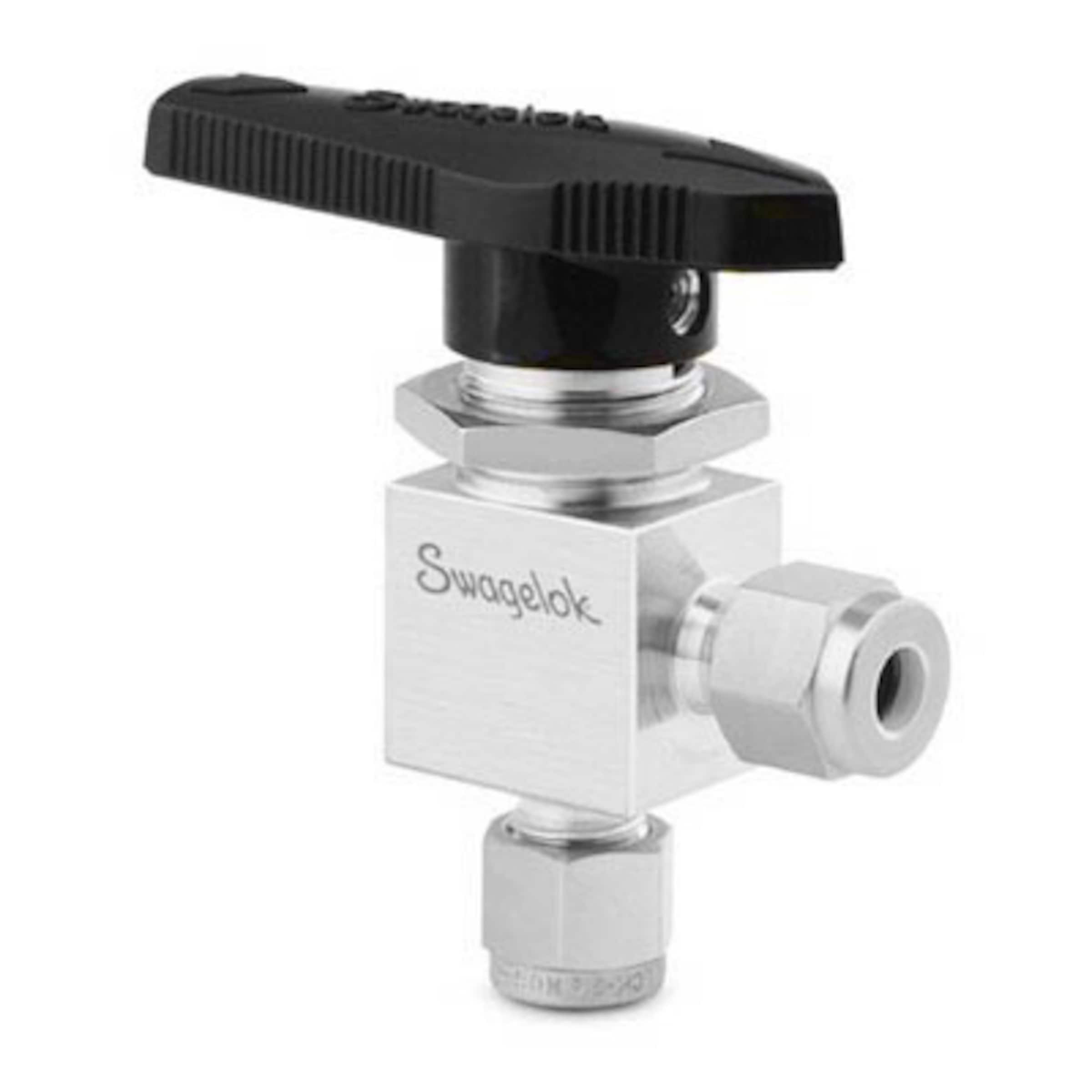 Stainless Steel 1-Piece 40G Series Angle Pattern Ball Valve, 0.90 Cv, 1 ...