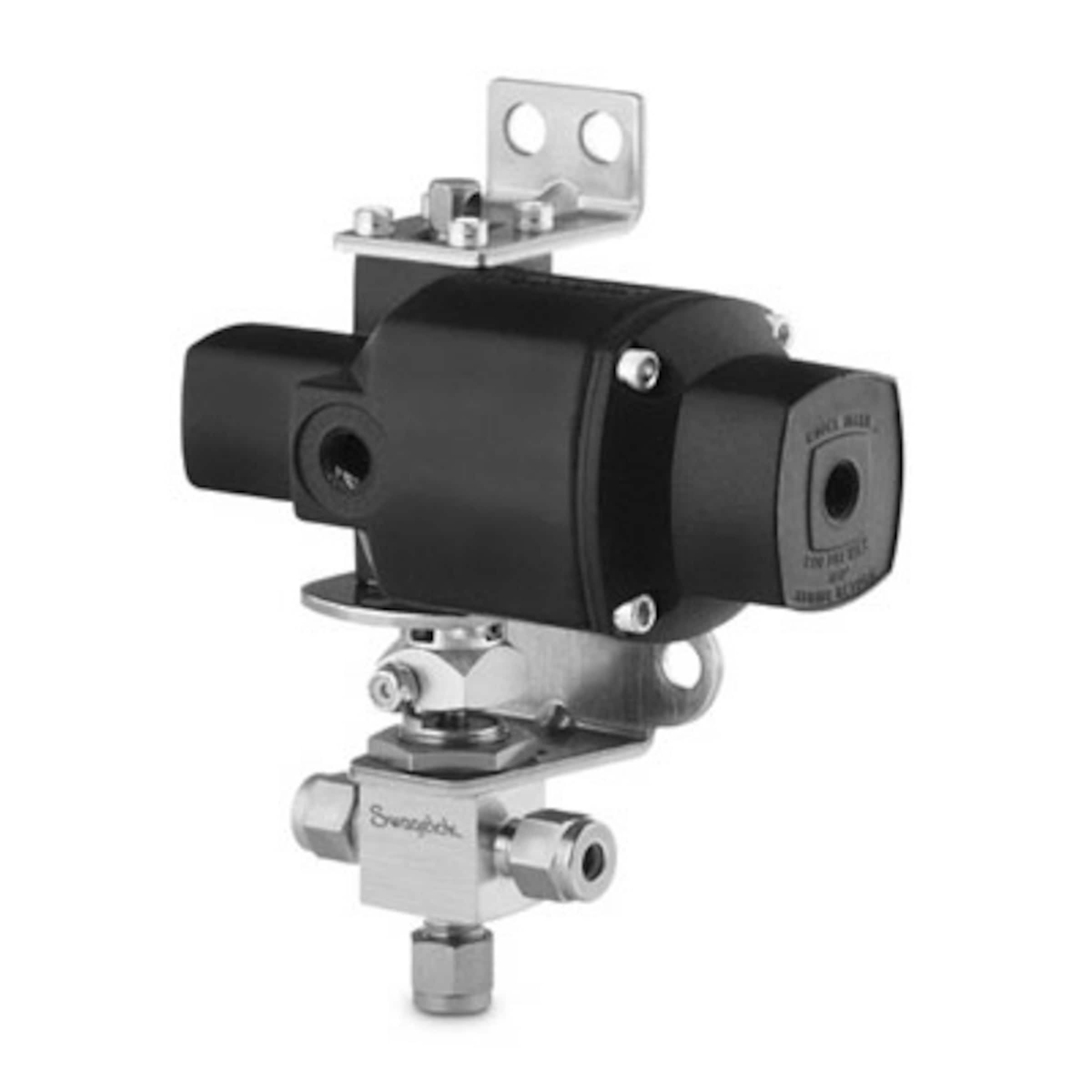 Stainless Steel 1-Piece 40G Series 3-Way Ball Valve, 0.90 Cv, 1/4 in ...