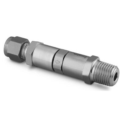 Stainless Steel Poppet Check Valve, Adjustable Pressure, 1/4 in. MNPT x ...