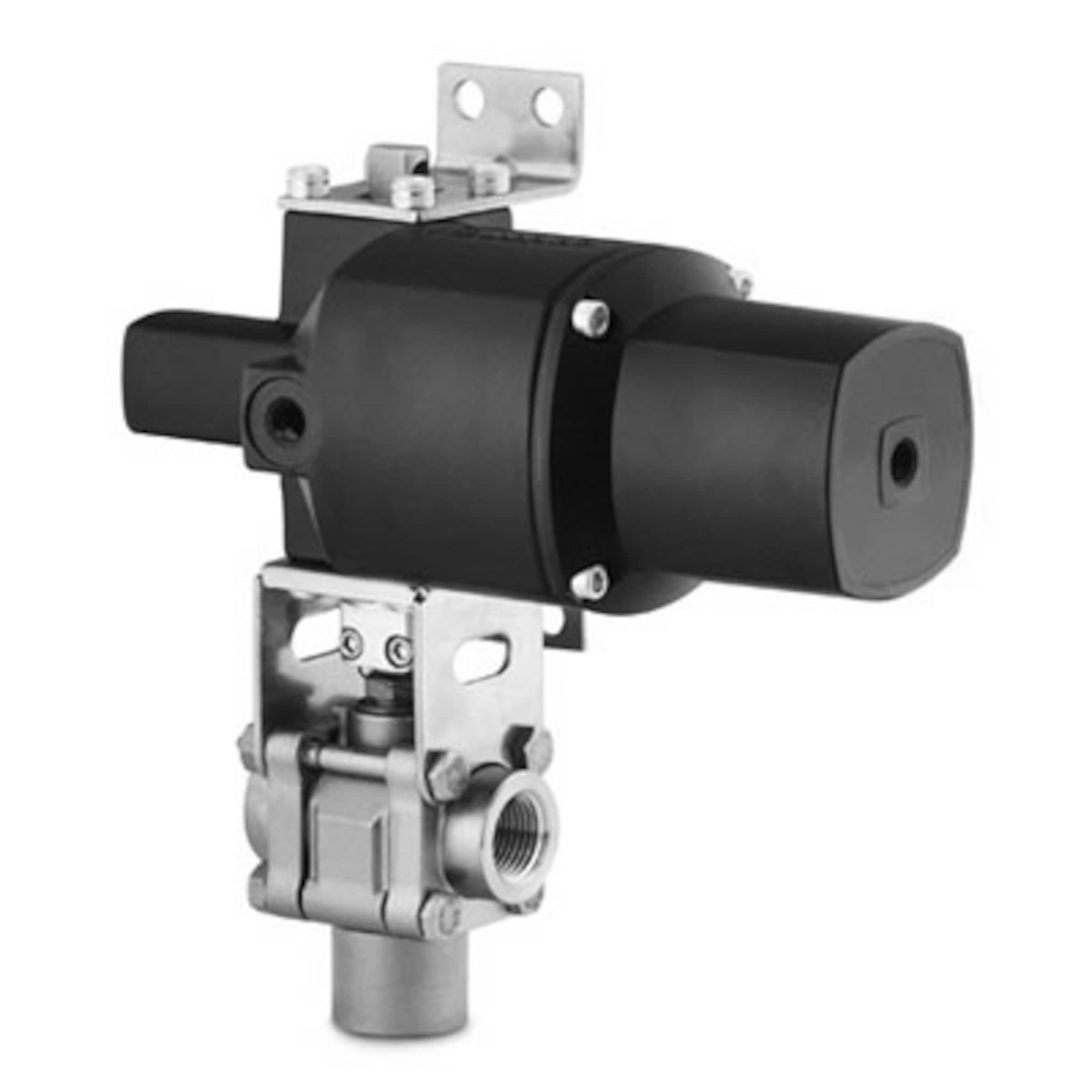 Stainless Steel 3-Piece 60 Series 3-Way Ball Valve, Reinforced PTFE ...