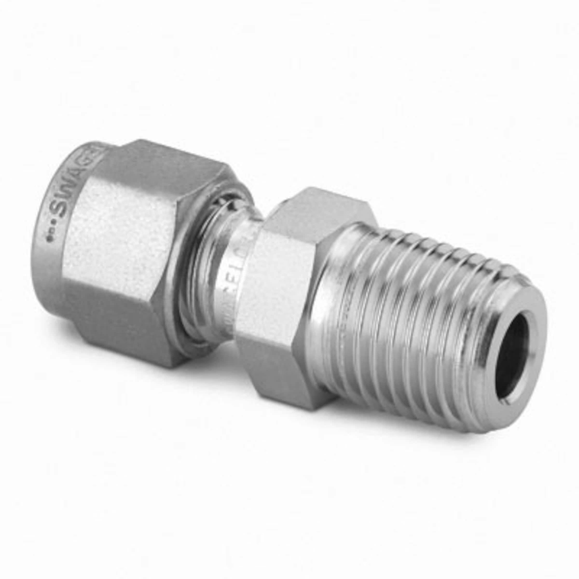 Swagelok Gerade Einschraubverschraubung, Edelstahl, 3 mm Rohrverschraubung x 1/4 Zoll NPT ...