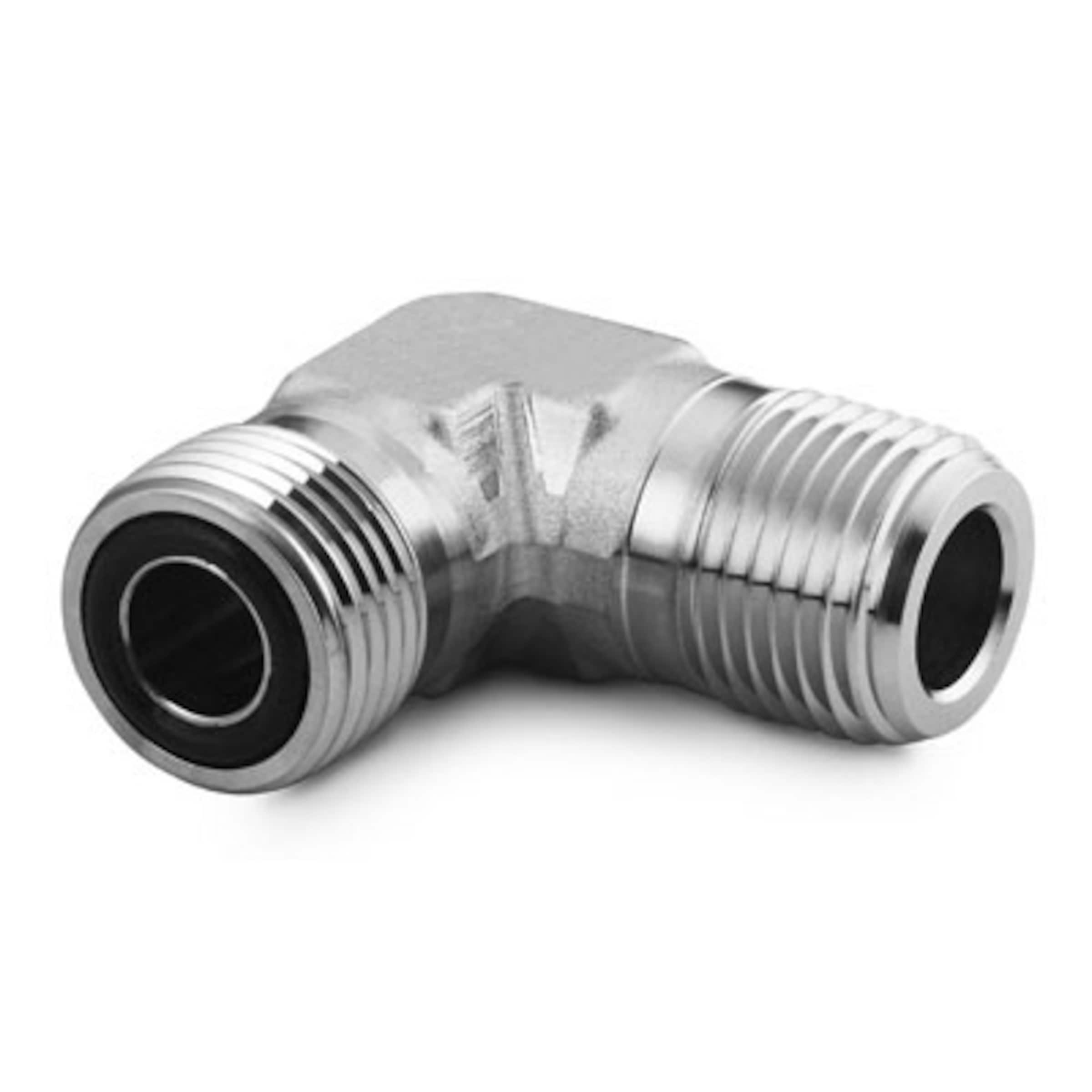 316 Stainless Steel VCO O-Ring Face Seal Fitting, Male NPT Elbow, 1/4 in. VCO Fitting x 1/4 in ...