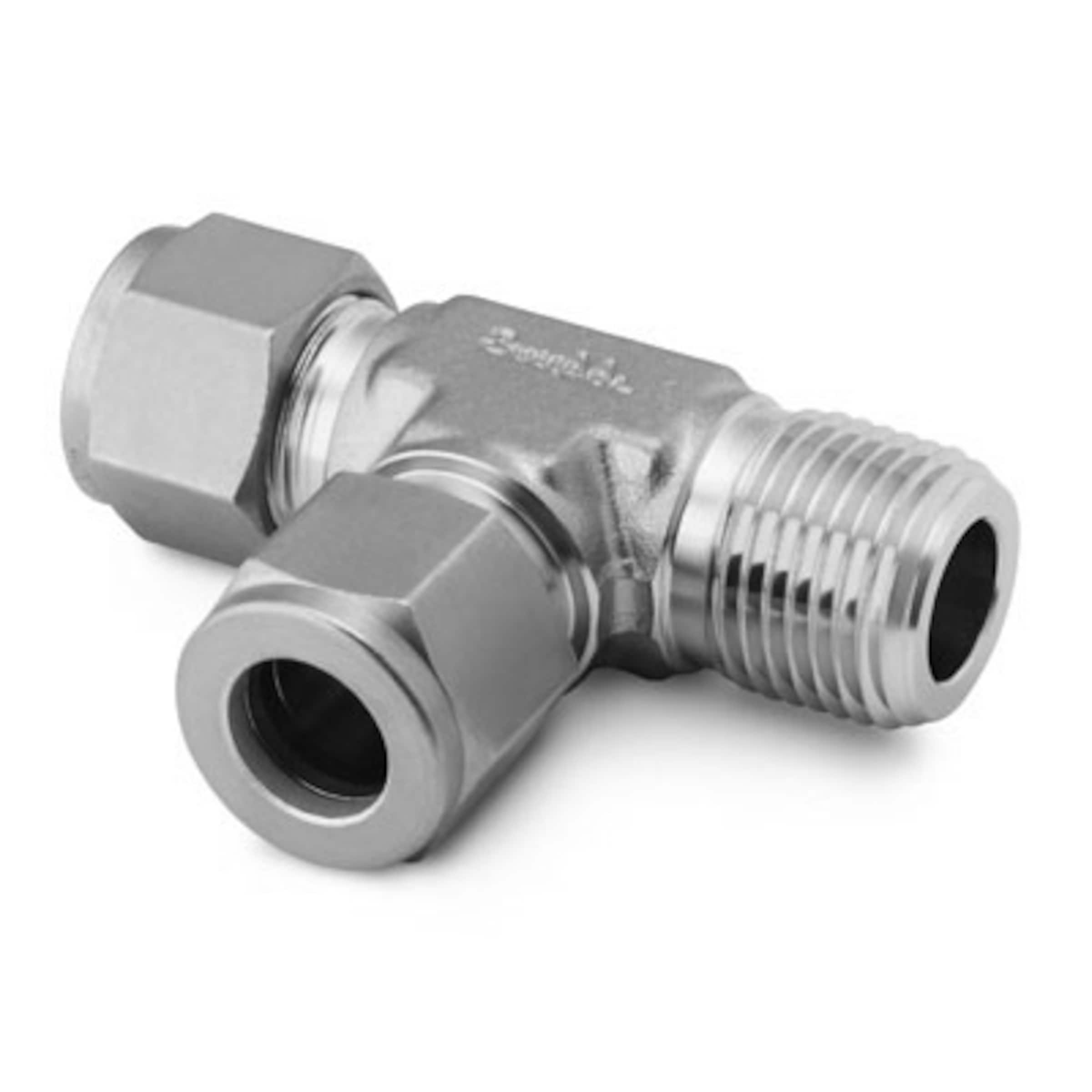 Stainless Steel Swagelok Tube Fitting, Male Run Tee, 1/2 in. Tube OD x 1/2 in. Male NPT x 1/2 in ...